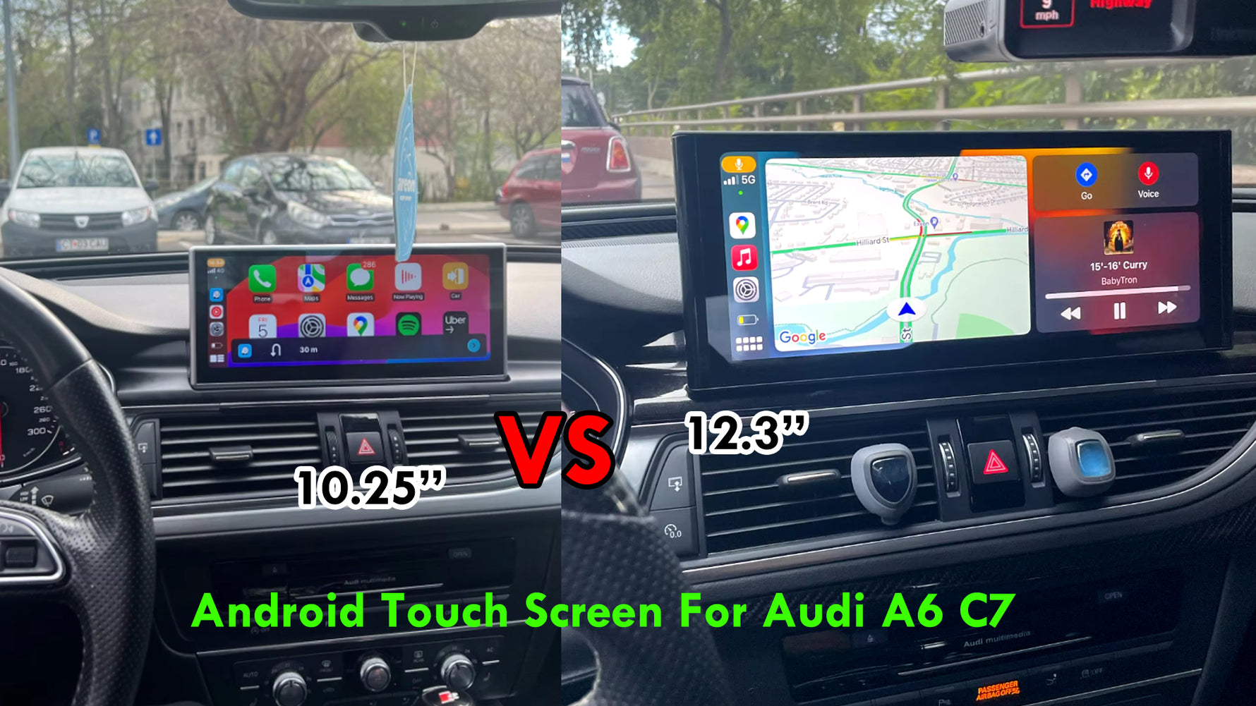10.25″ vs 12.3″ Android Touch Screen for Audi A6 C7 2012-2019 - – Carputech