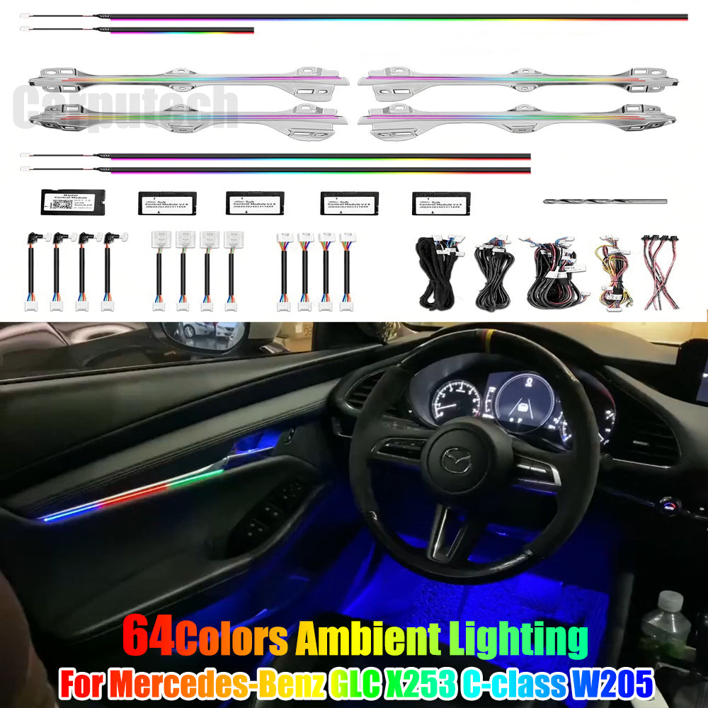 Upgrade 64 Colors Symphony Led Car Interior Ambient Lighting for Mazda ...