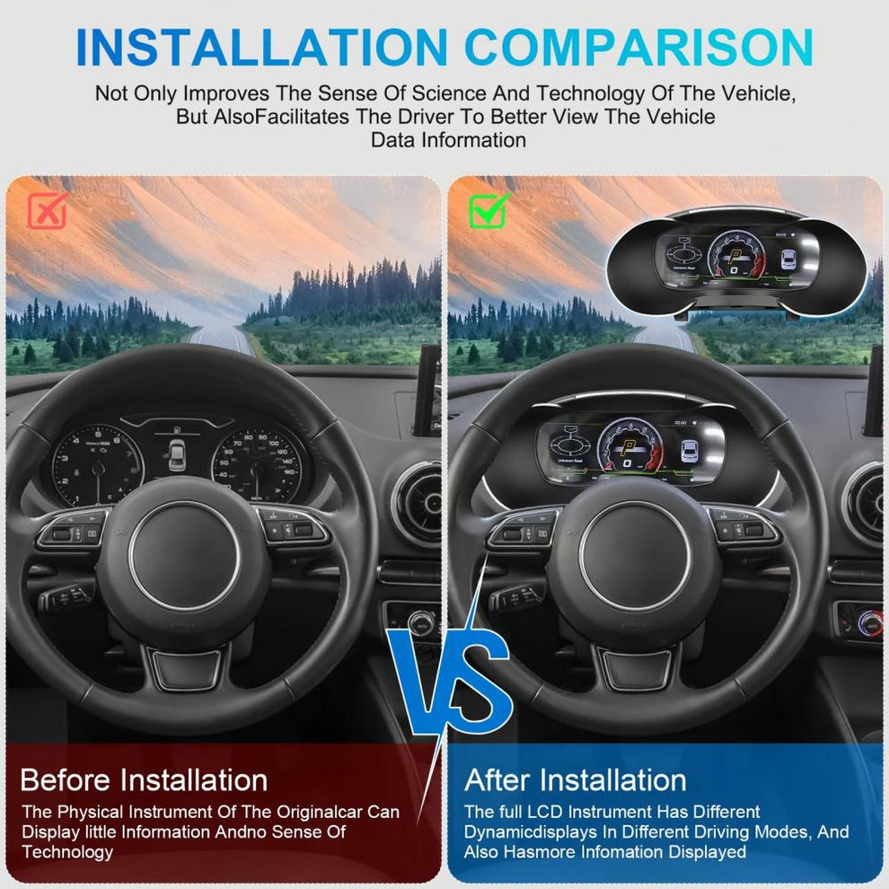 For Audi A3 2014-2020 12.3" LCD Digital Dashboard Cluster Car Panel Sp ...