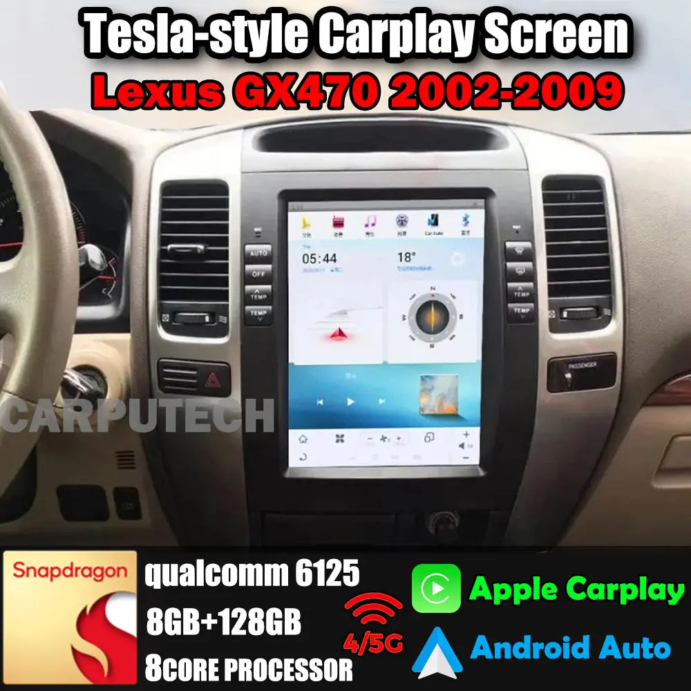 10.4" Qualcomm For Lexus GX470 2002-2009 Car Radio Stereo Carplay ...